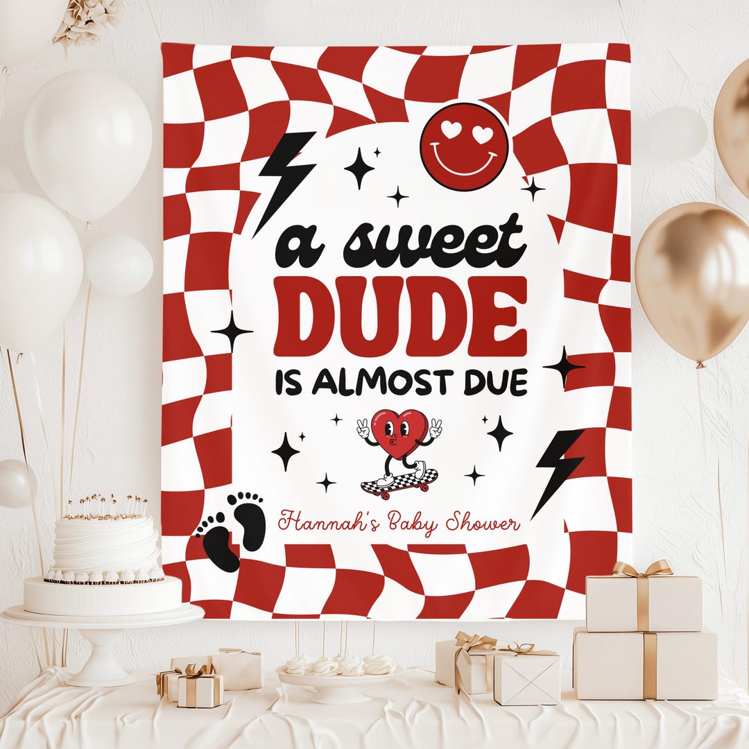Sweet Dude on the Way Baby Shower Decorations, Valentines Day Baby ...