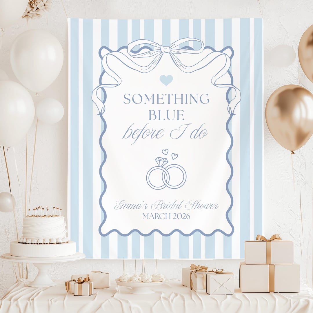 Custom Something Blue Before I Do Bridal Shower Banner, Lake ...