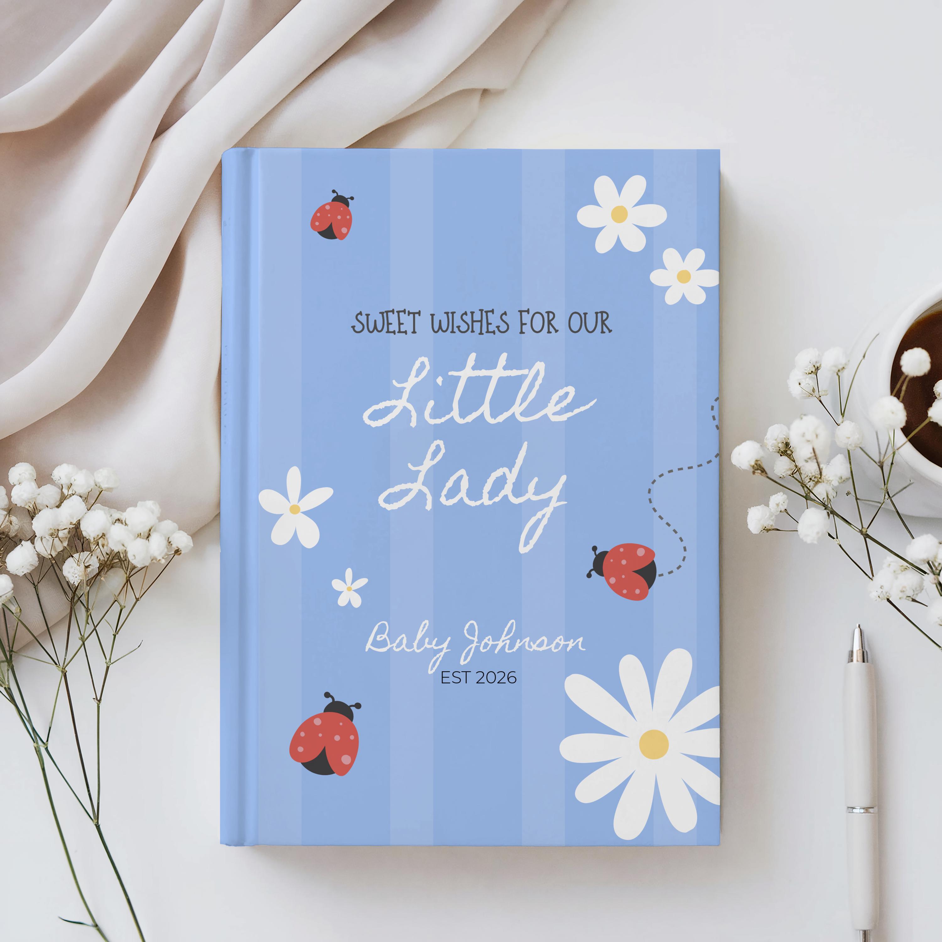 Custom Little Lady Bug Baby Shower Guestbook, Love Bug Baby Memory Book ...