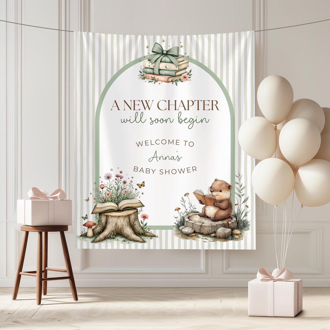 A New Chapter Baby Shower Decorations, Rustic Storybook Themed Baby ...