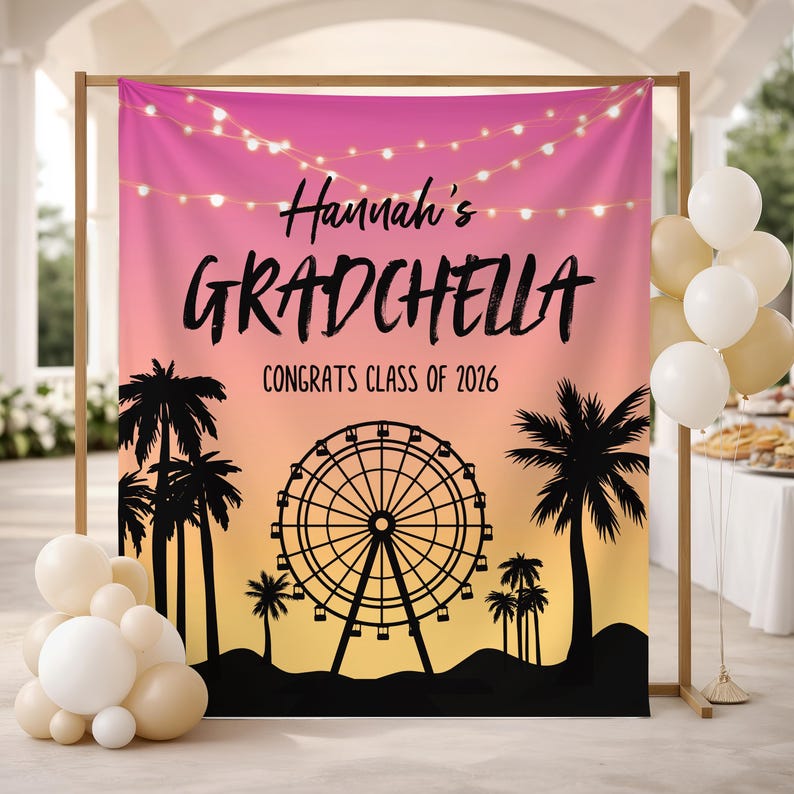 Custom Gradchella Graduation Banner, Music Festival Theme Graduation ...