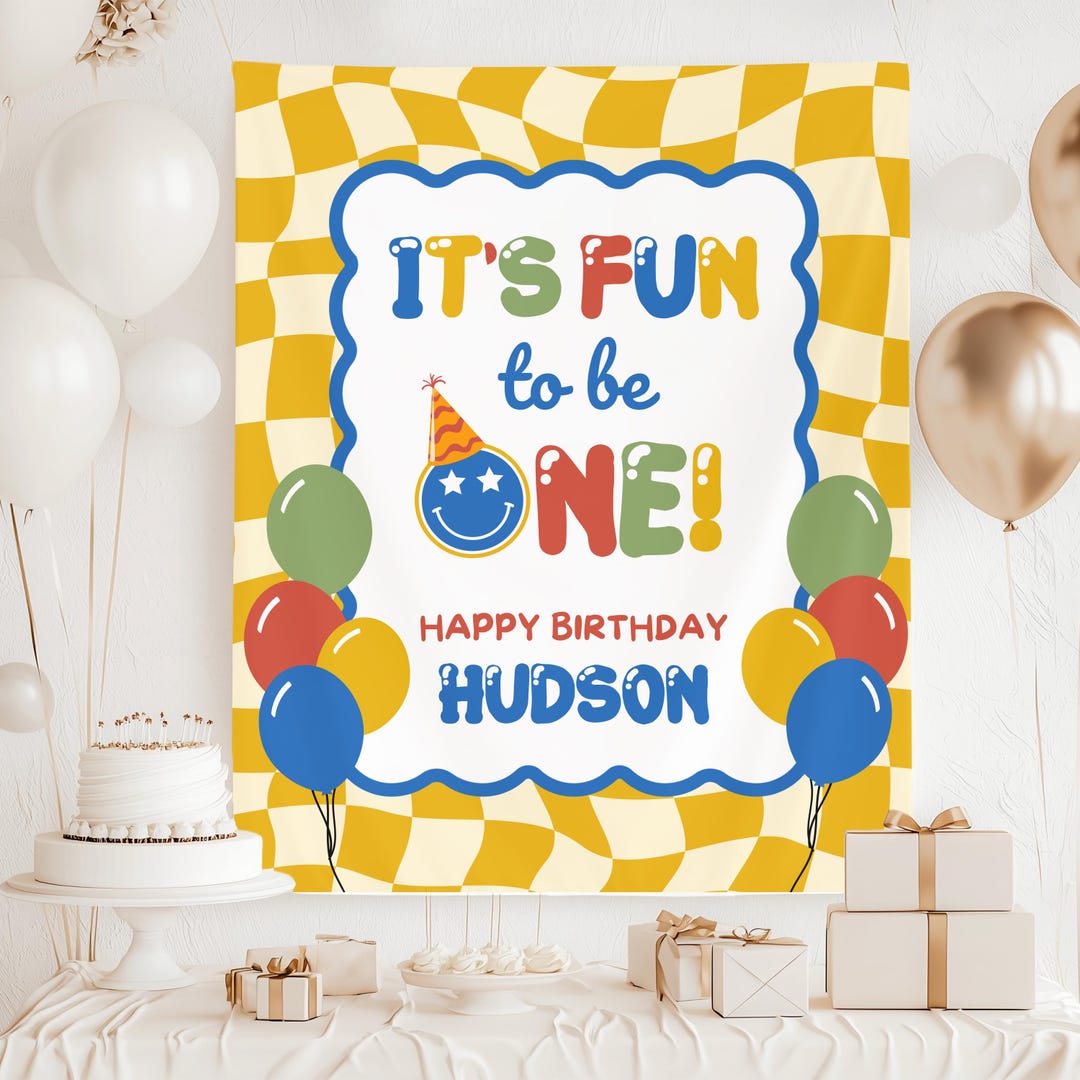Its Fun to Be One Birthday Party Banner, Custom Name 1st Birthday ...