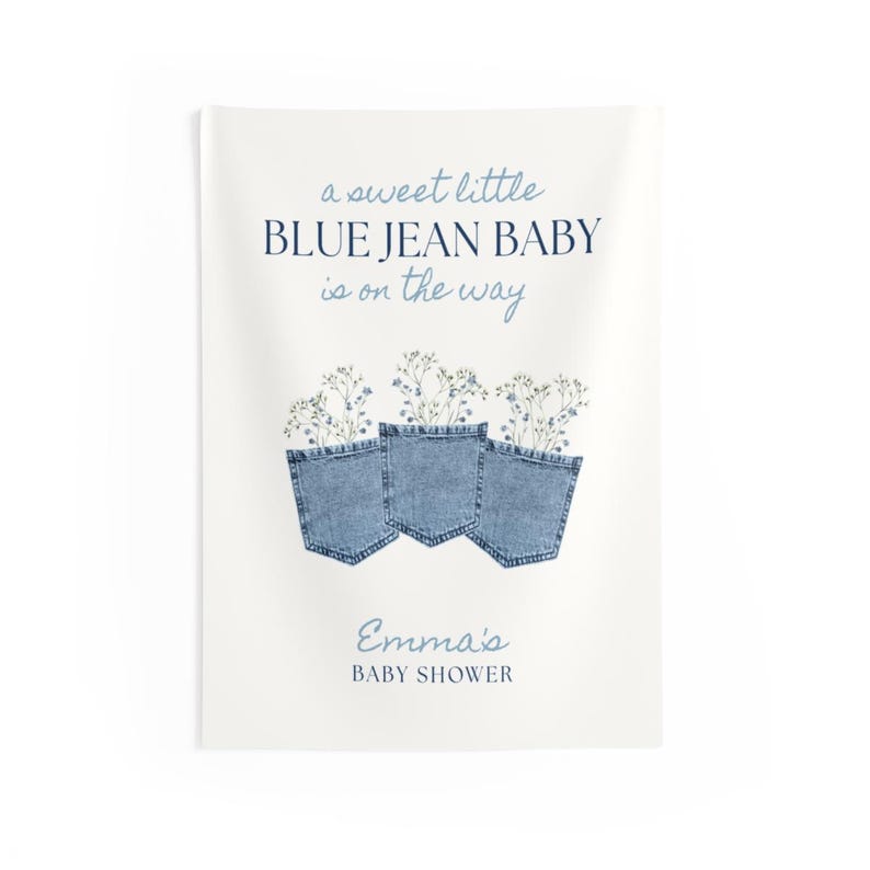 Custom Blue Jean Baby Shower Decorations, Western Denim Baby Shower ...