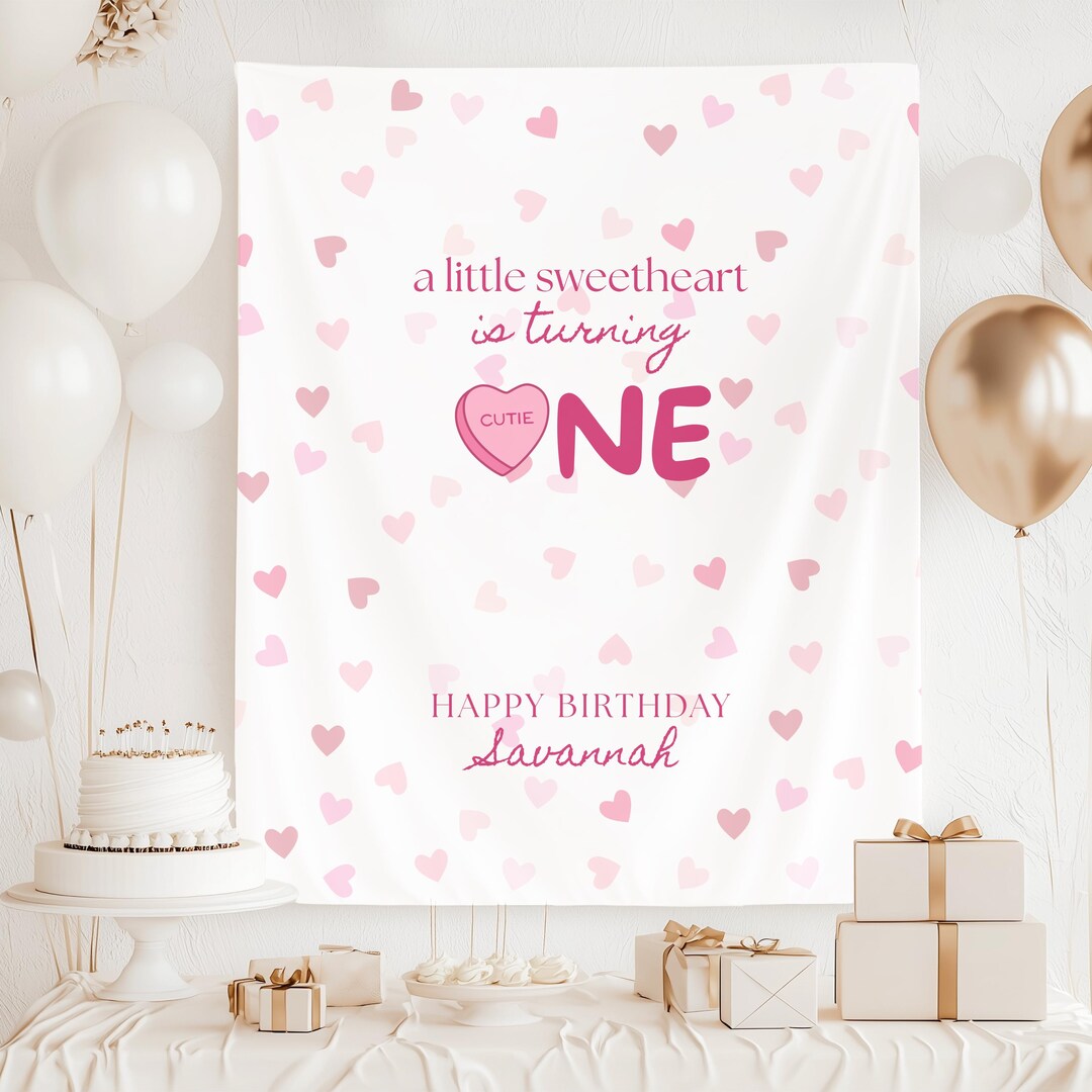 Sweetheart Turning One Birthday Decorations, Hearts Valentines Day ...