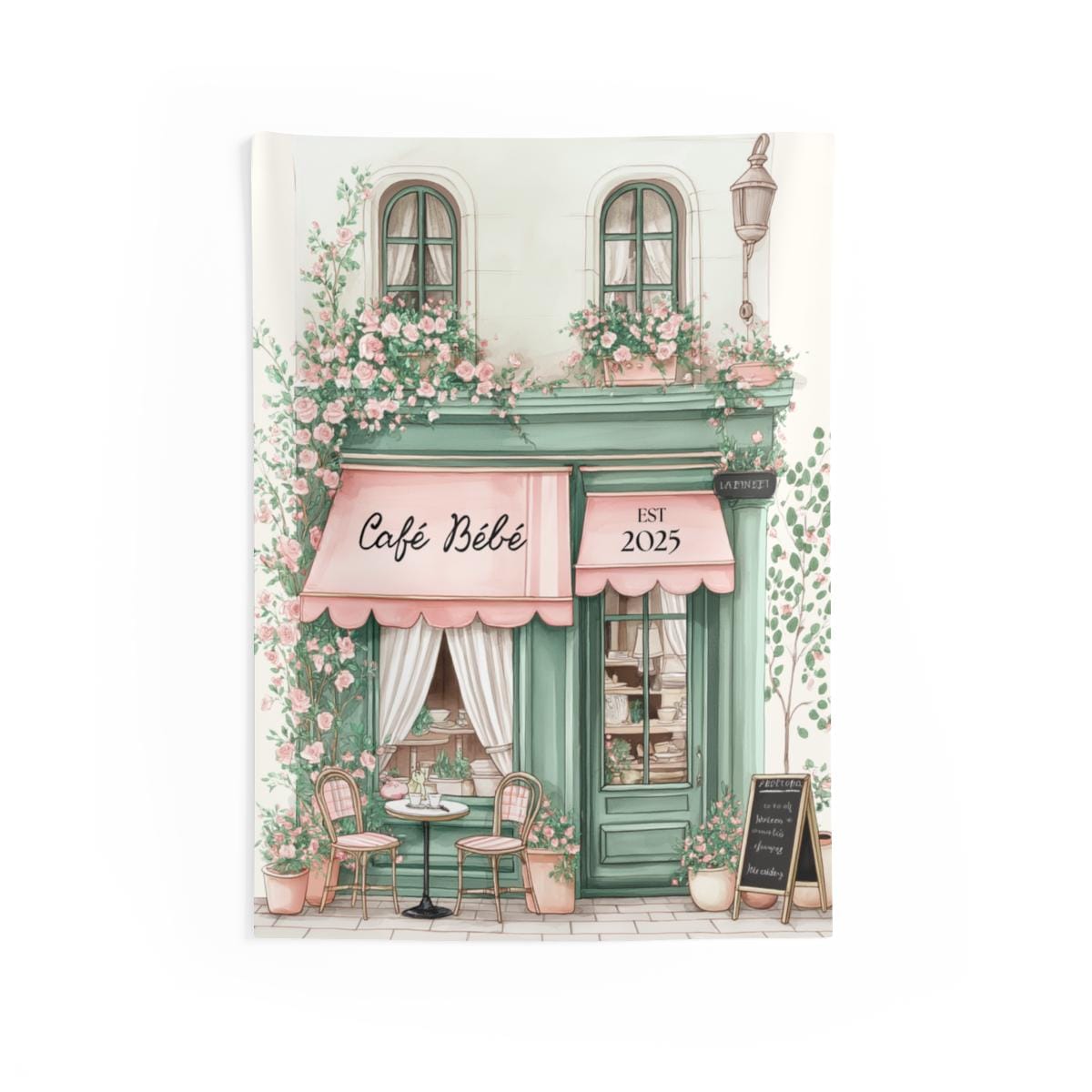 Cafe Bebe Paris Chic Baby Shower Party Backdrop, Baby Brewing Baby ...