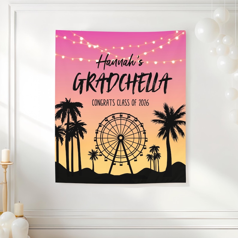 Custom Gradchella Graduation Banner, Music Festival Theme Graduation ...