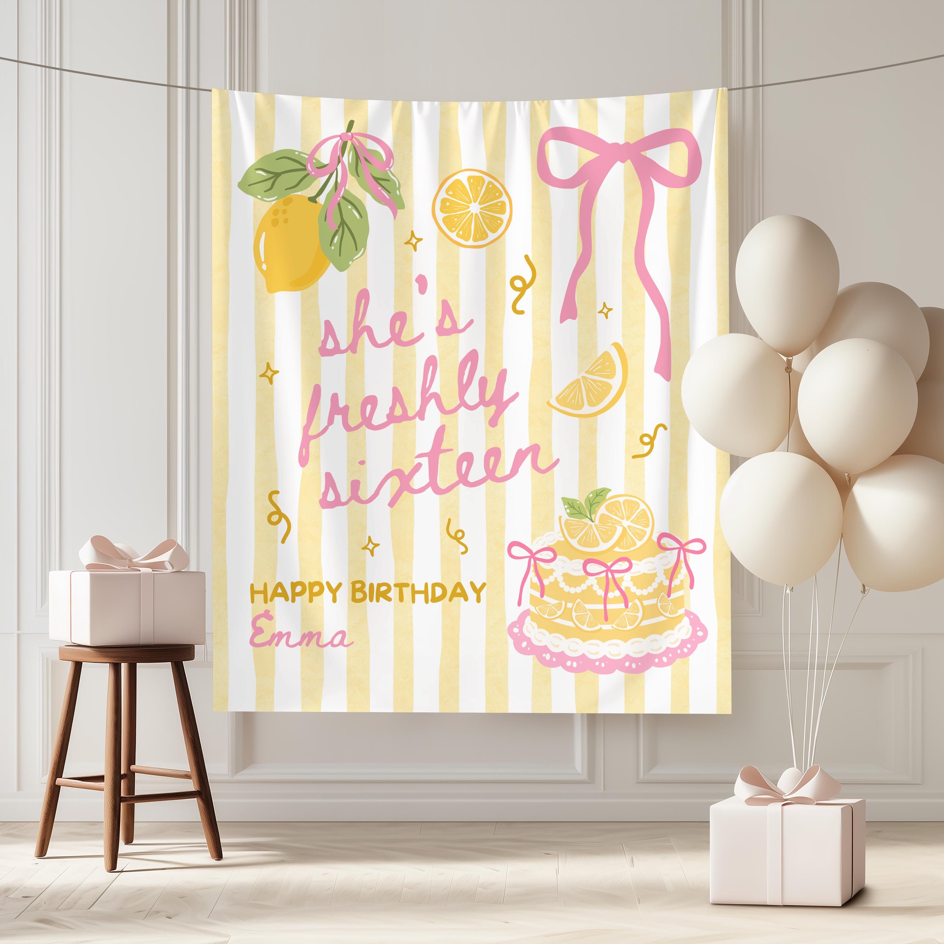 Custom Lemon Birthday Banner, Lemon Themed Sweet 16 Birthday Sign ...