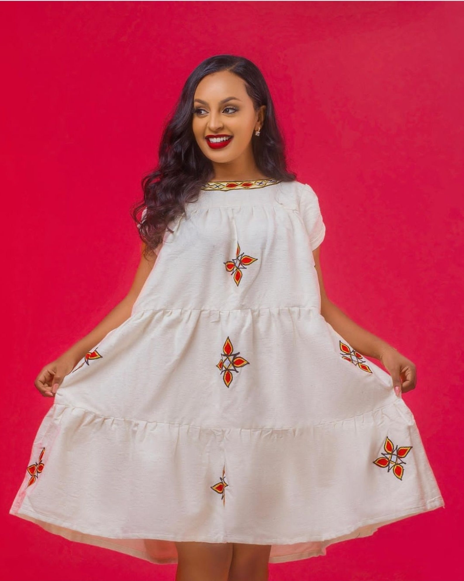 Simple Habesha Design /ethiopian Habesha Dress / Ethiopian Coffee Dress ...