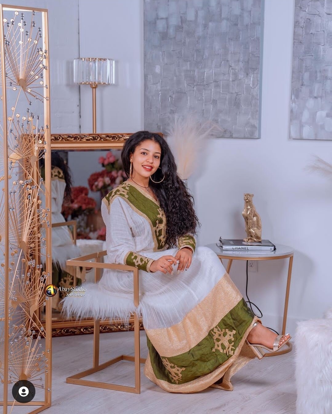 Green and Golden Menen/ Habesha Traditional Dress/ - Etsy