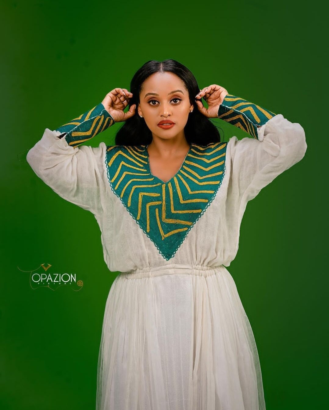 Elegant Green Traditional Habesha Dress/menen/women's Dress/ethiopan ...