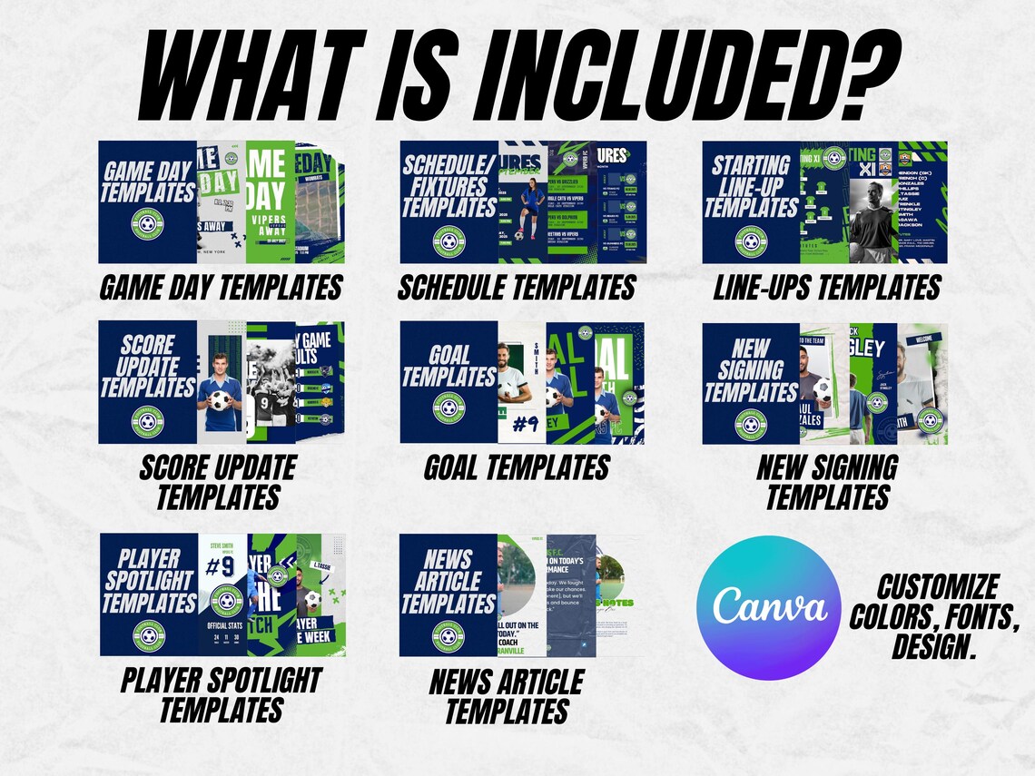 Sports Team Canva Templates - 24+ Social Media Graphics for Soccer ...