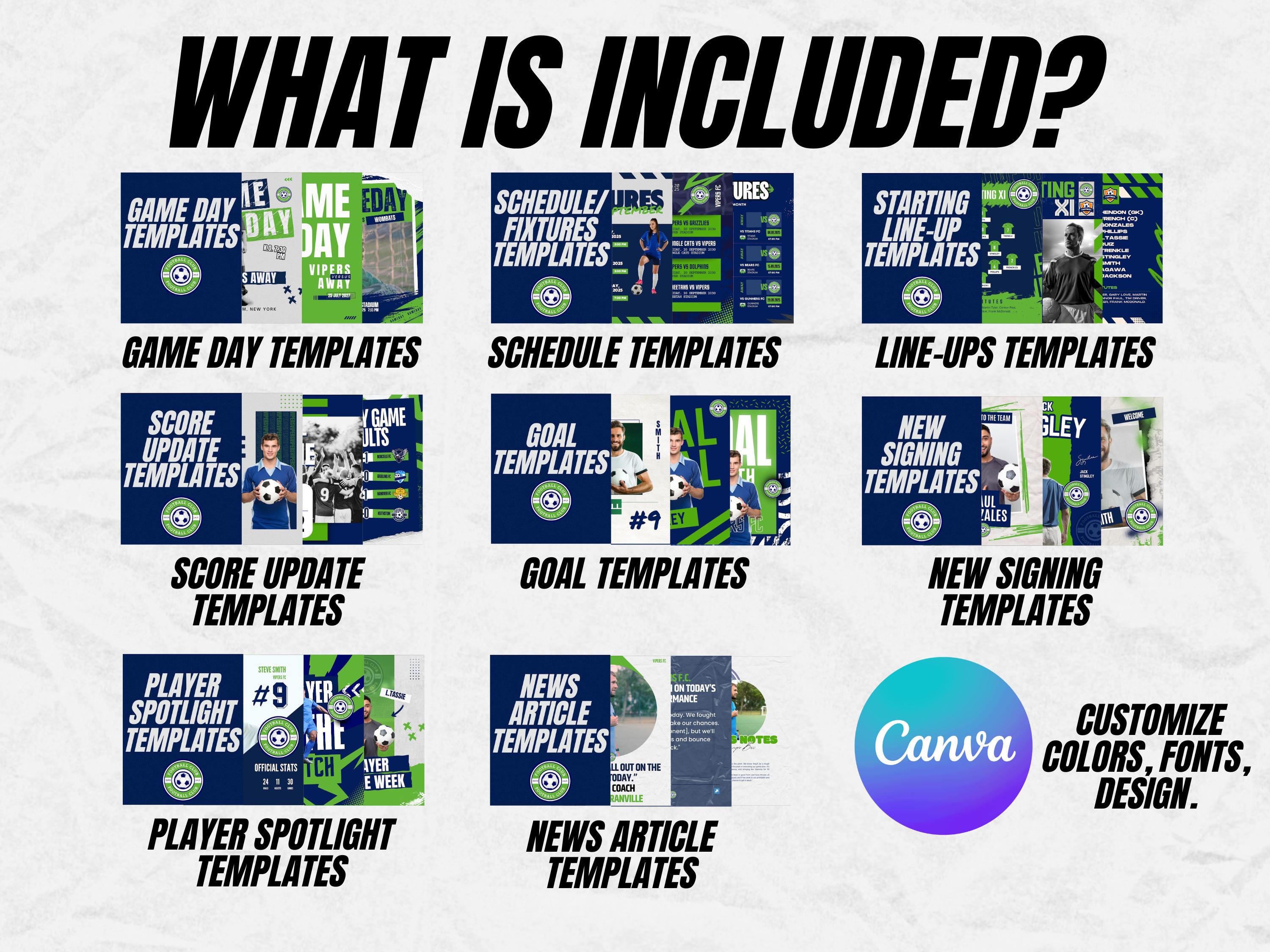 Sports Team Canva Templates - 24+ Social Media Graphics for Soccer ...