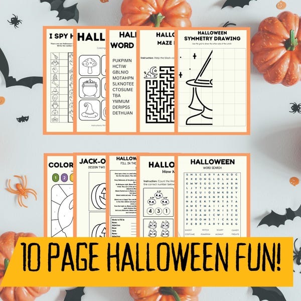 Halloween Printable 10 Game Bundle Halloween Party Games Halloween ...