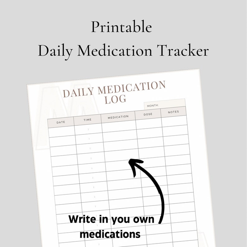 Daily Medication Log, Medication Tracker, Daily Medication Sheet ...
