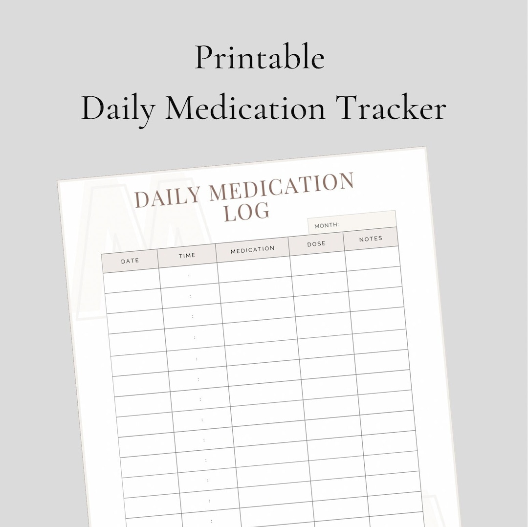 Daily Medication Log, Medication Tracker, Daily Medication Sheet ...