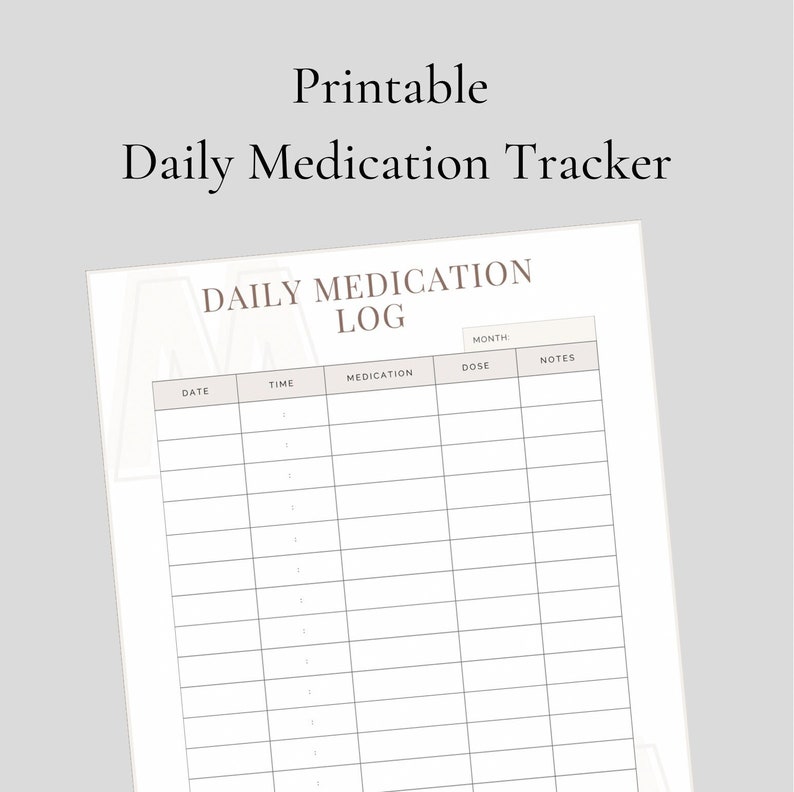 Daily Medication Log, Medication Tracker, Daily Medication Sheet ...