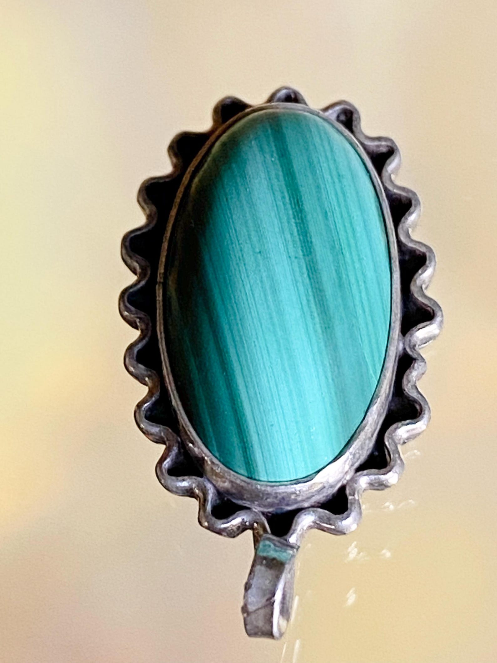 John G. Begay Sterling Silver and Malachite Pendant - Etsy