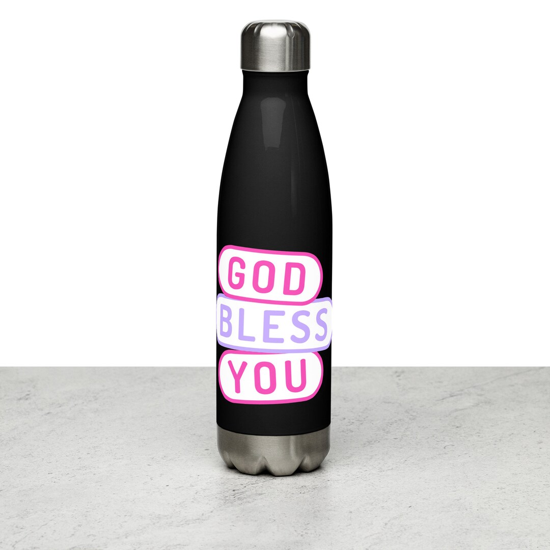 God Bless You Stainless Steel Water Bottle - Etsy