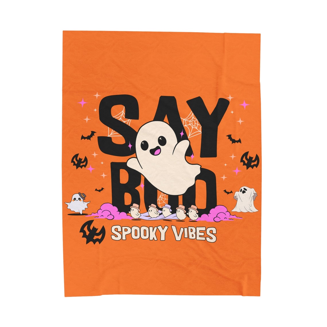 Vintage Ghost Blanket, Say Boo Blanket, Spooky Vibes Blanket, Gift for ...