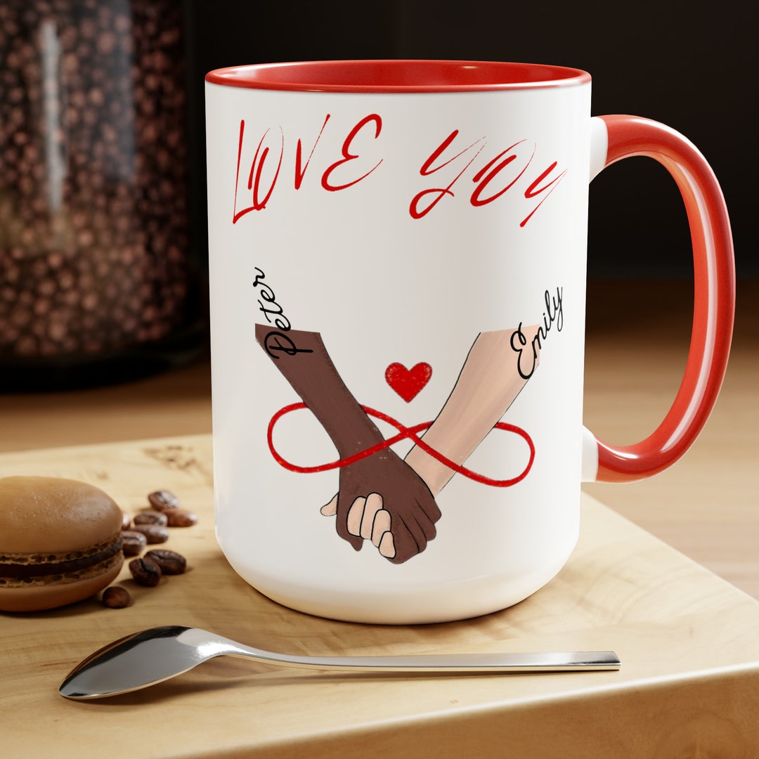 Custmon Couple Love You Mugs, Custom Hands Mug Coffe, Gift for ...