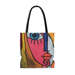 Art Tote Bag, Face Tote Bag, Art Face Tote Bag, Gift for Her, Gift for ...