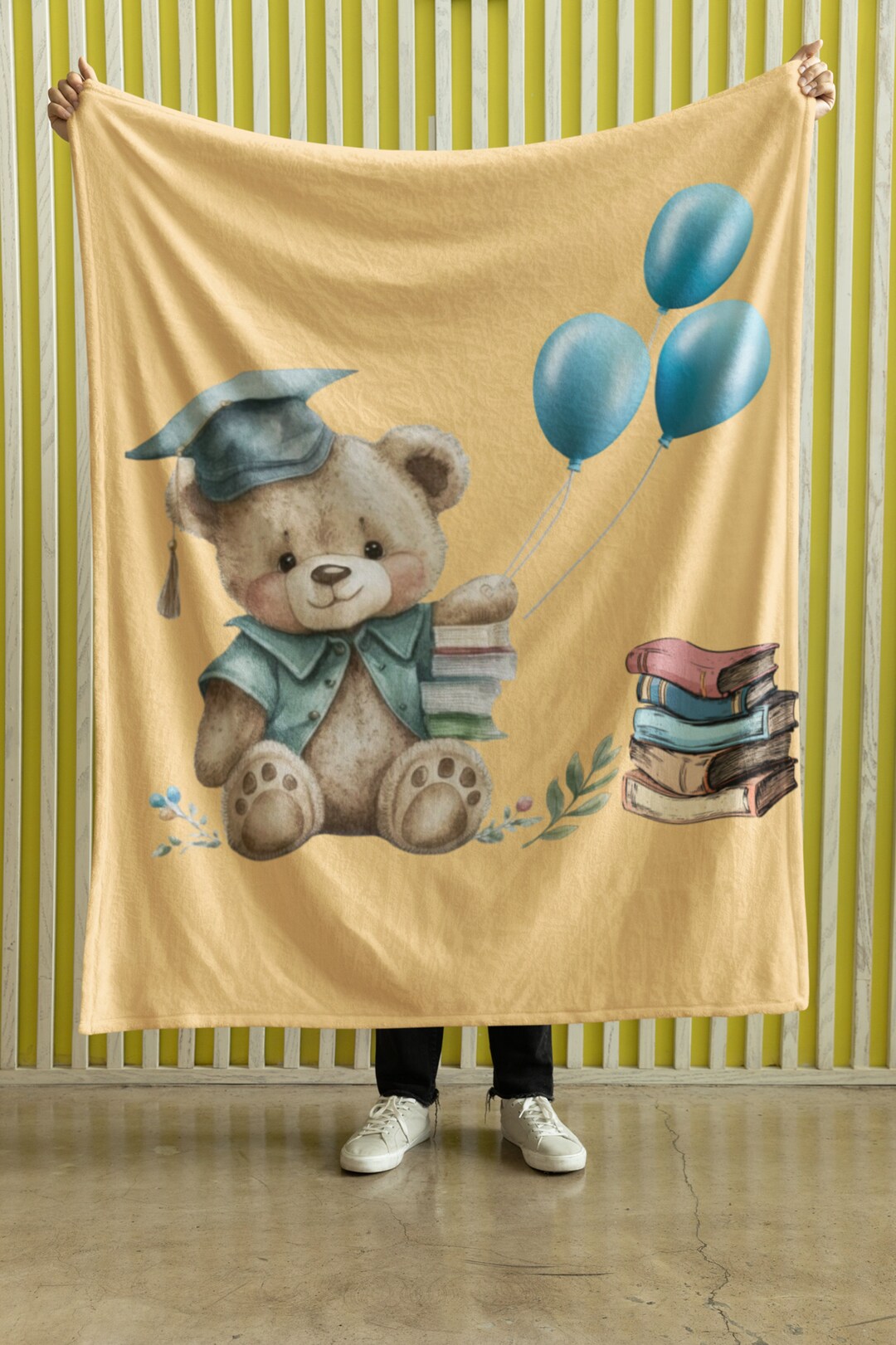 Graduate Bear Blanket, Gif for Graduate, Gift for Boy Child, Class Over ...
