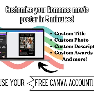 Custom Couple Movie Poster, Canva Editable, Movie Poster Filmstrip ...