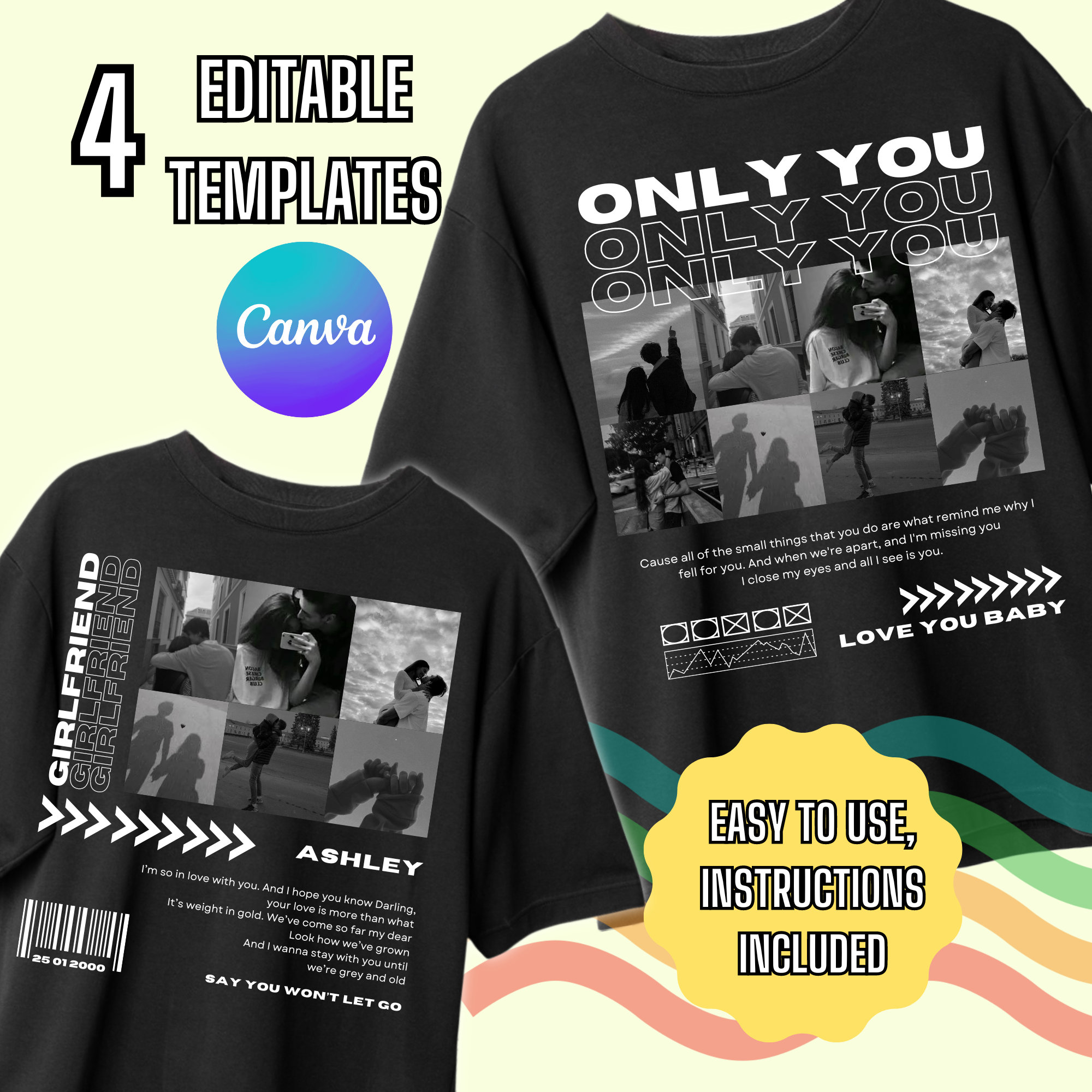 Only You Shirt Design, Girlfriend Shirt Template, Girlfriend T-shirt ...