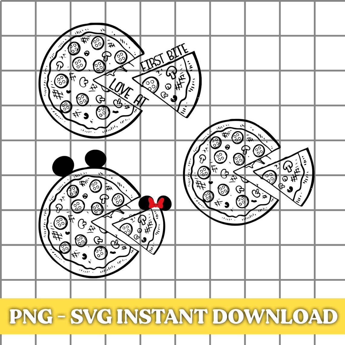 Pizza Couple Png, Love at First Bite Png, Cute Pizza Png, Pizza ...