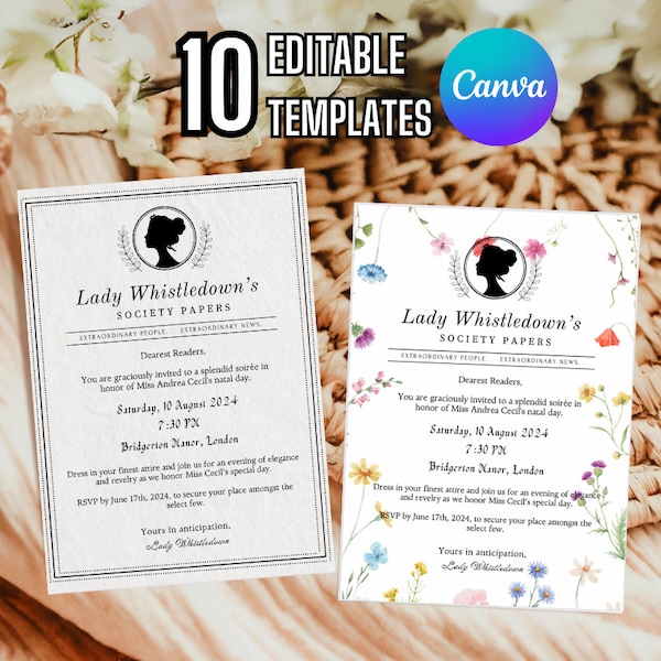 Bridgerton Invitation - Etsy