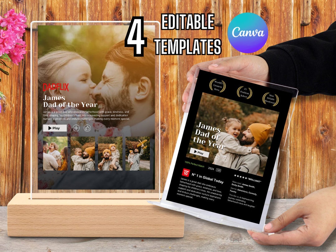 Dadflix Photo Frame Template, Father's Day Gift, Fathers Day Photo ...