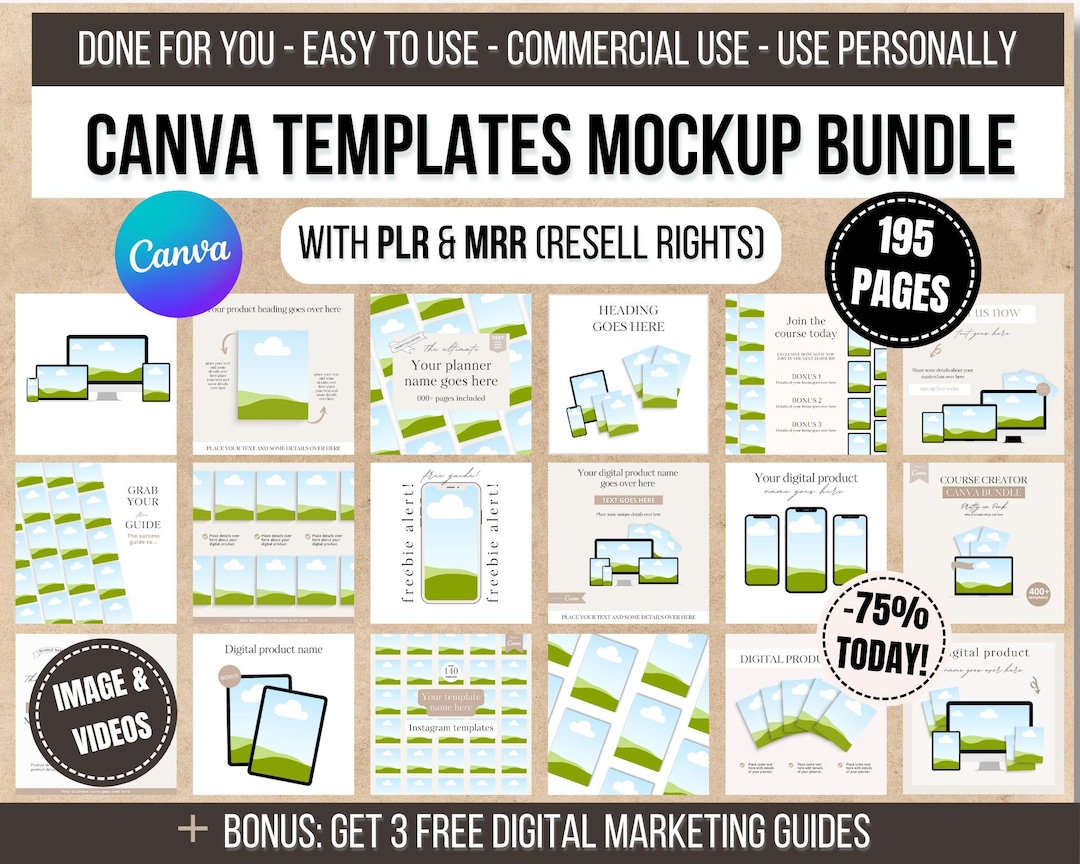 195+ Mockup Canva Template Bundle | Master Resell Rights (MRR) | Done ...
