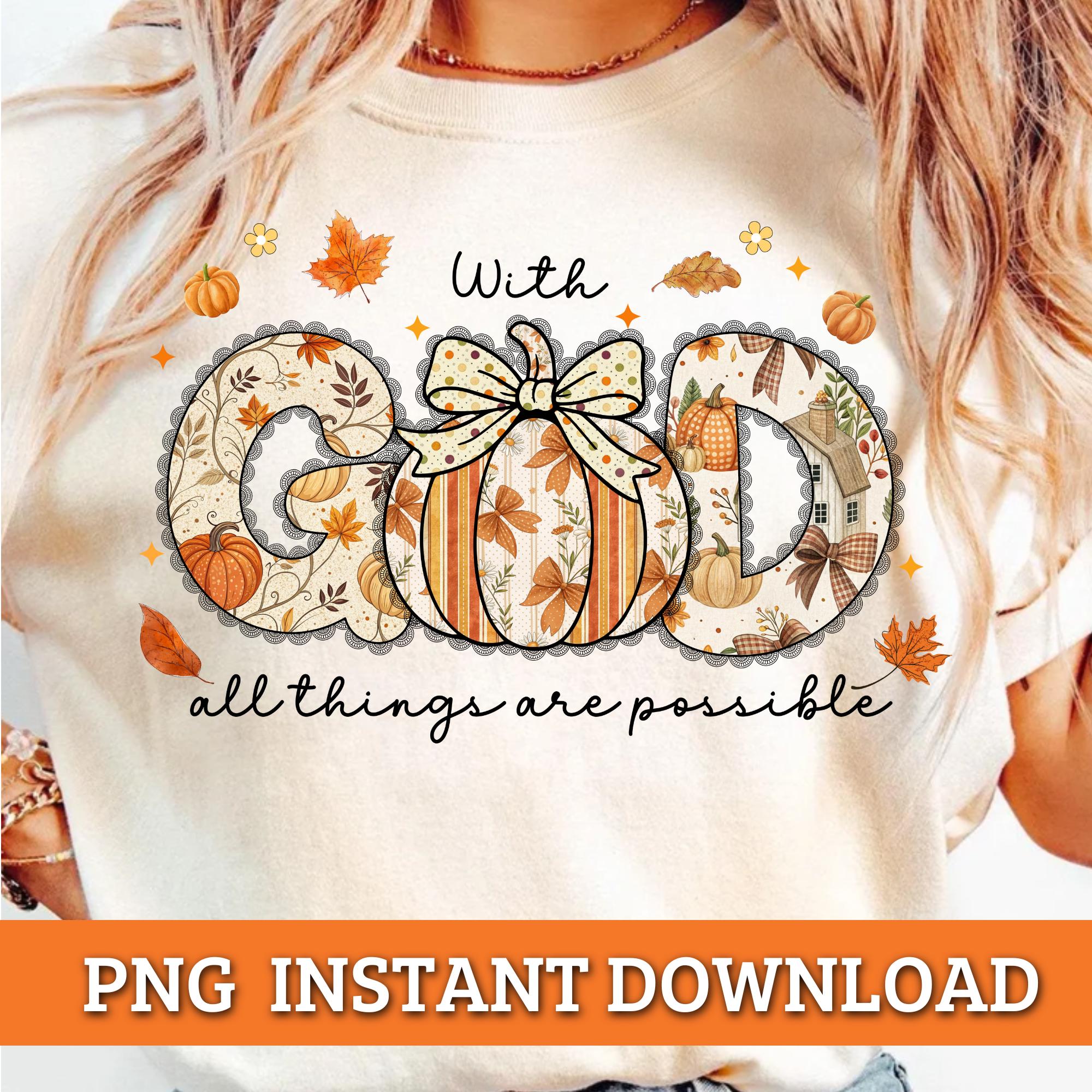 Autumn Pumpkin Faith Png, Bible Verse God is Good Design, Cozy Fall ...
