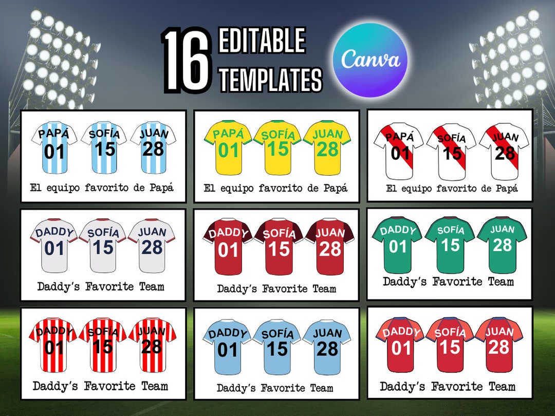 Customizable Soccer Jersey Canva Template Father's Day | COPA America ...
