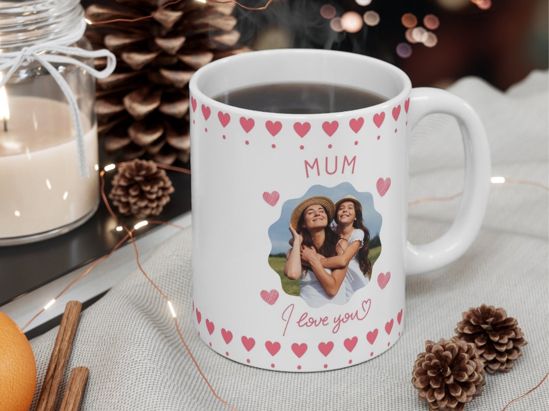Mother's Day Mug Design PNG, Digital Mom Mug Photo Overlay, I Love You ...