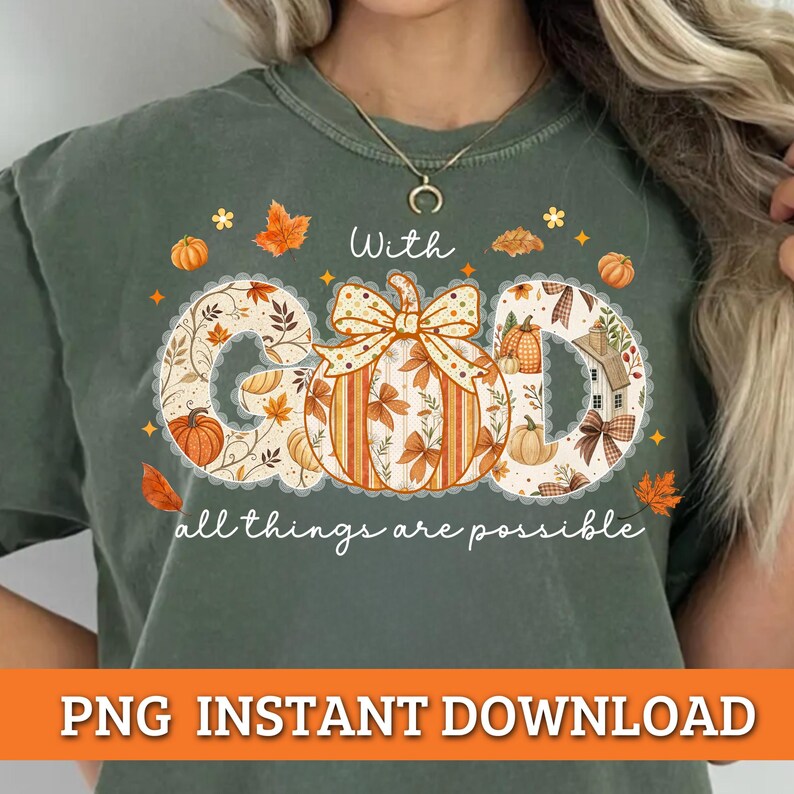 Autumn Pumpkin Faith Png, Bible Verse God is Good Design, Cozy Fall ...