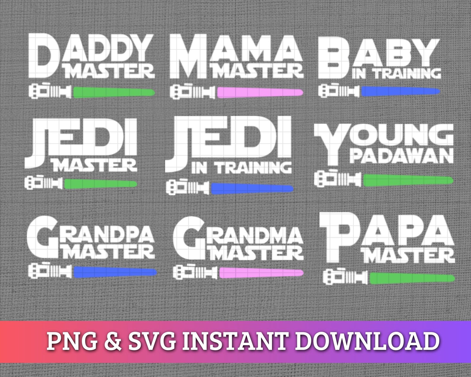 Star Wars Svg Bundle, Jedi Master & Young Padawan, Matching Family ...
