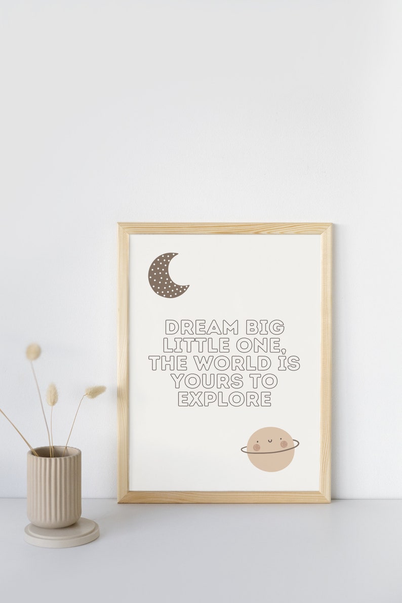 Set of 6 Inspirational Quotes for Nursery, DIGITAL DOWNLOAD Mocha - Etsy
