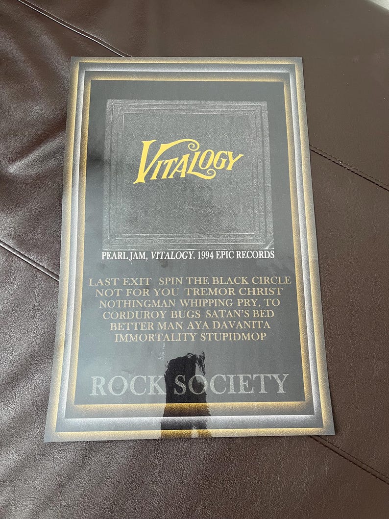 Pearl Jam Album Poster Collection - Etsy