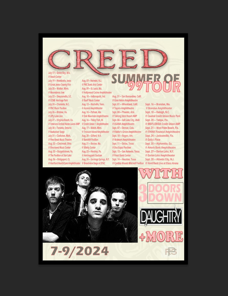Creed Summer of 99 Tour Poster - Etsy