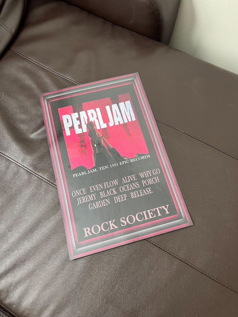 Pearl Jam Ten Album Poster - Etsy