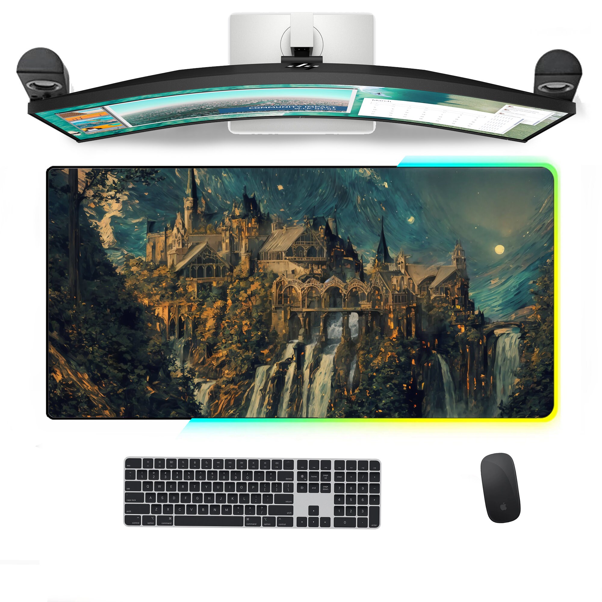 Big Gaming XXL Mouse Pad Desk Mat Mousepad Lord of Lotr Rings Castle ...