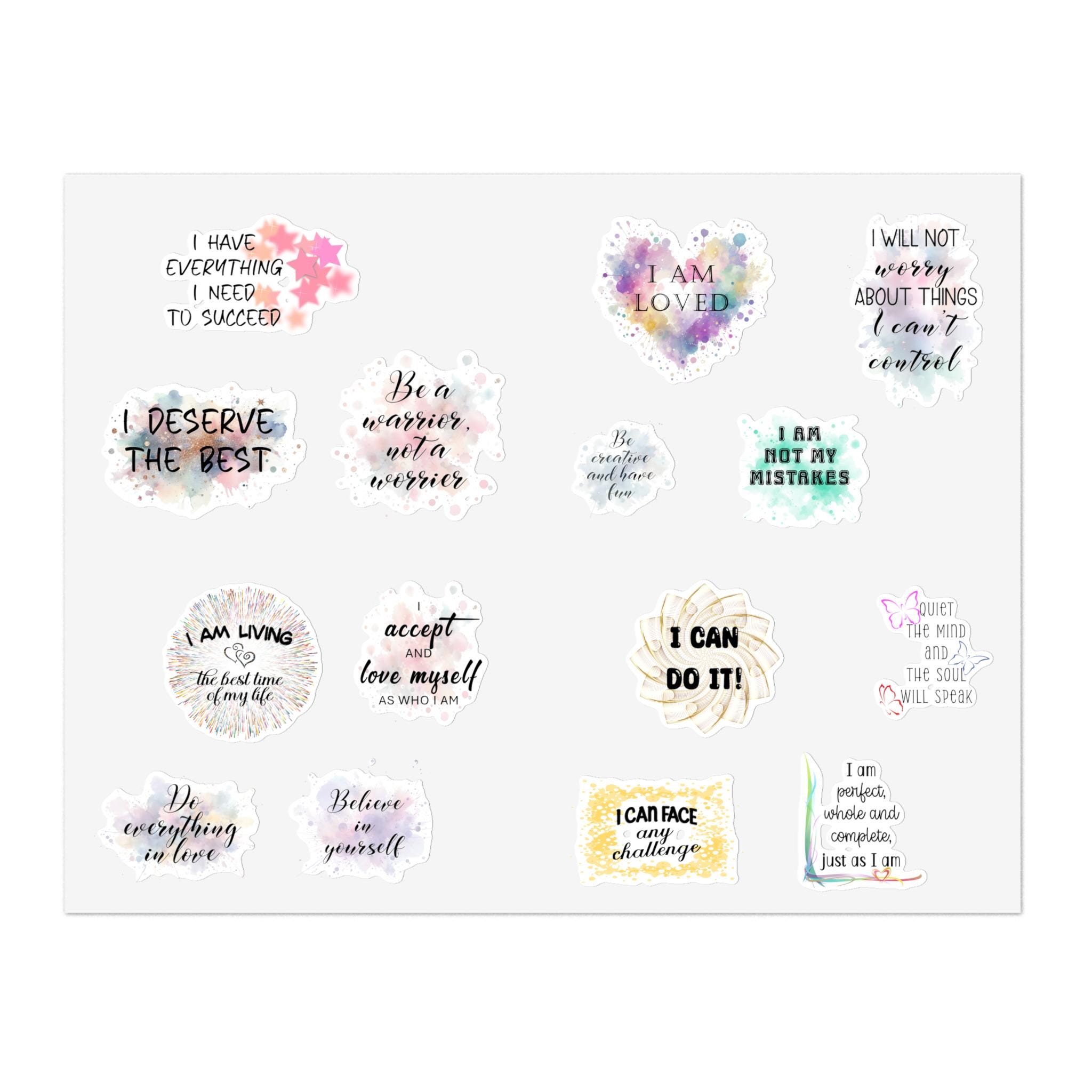 Motivational Quotes Stickers, Sticker Sheet Bundle, 5pcs ...