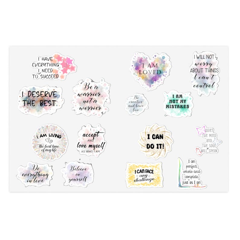 Motivational Quotes Stickers, Sticker Sheet Bundle, 5pcs ...