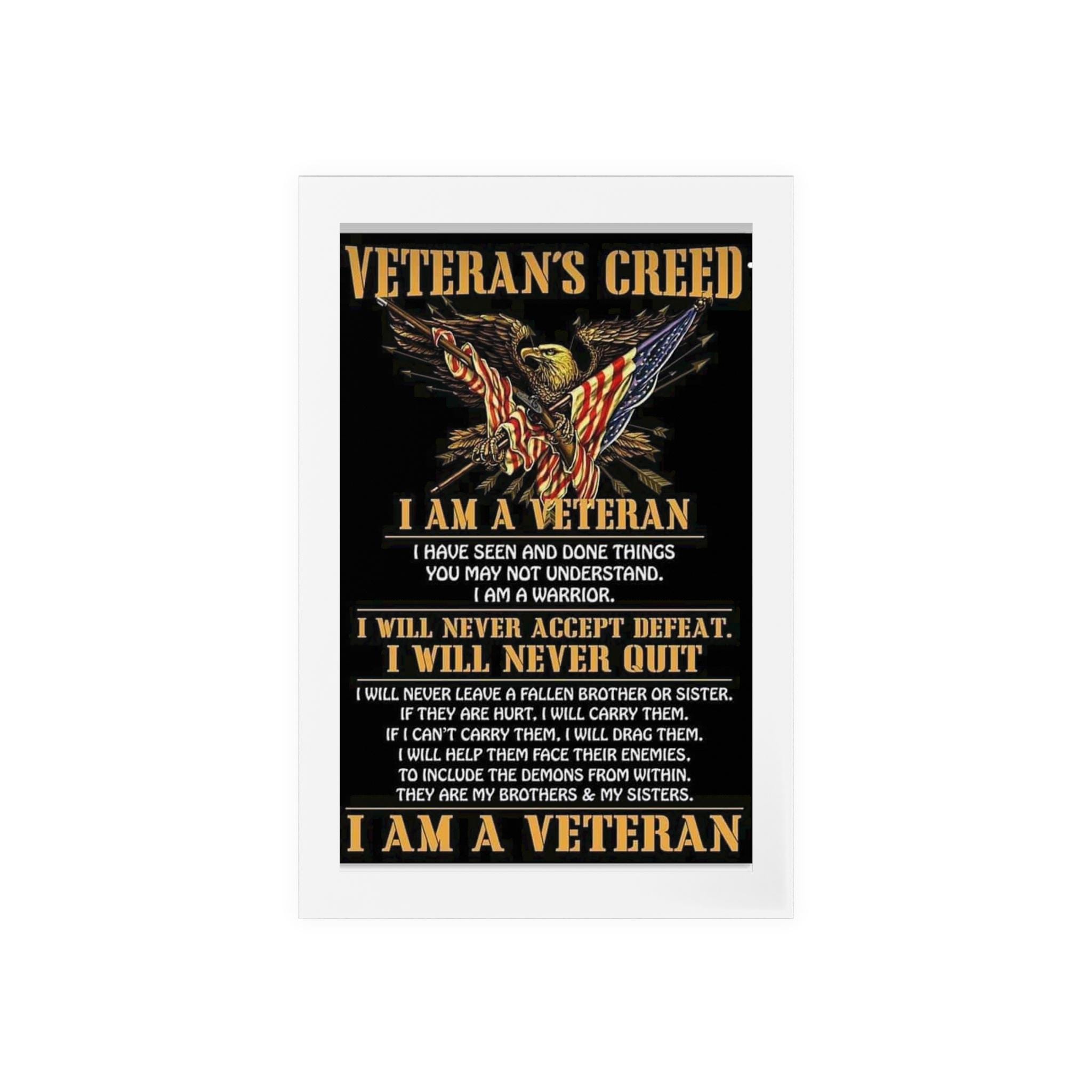 US Veteran Creed - Acrylic Sign With Wooden Stand - Etsy