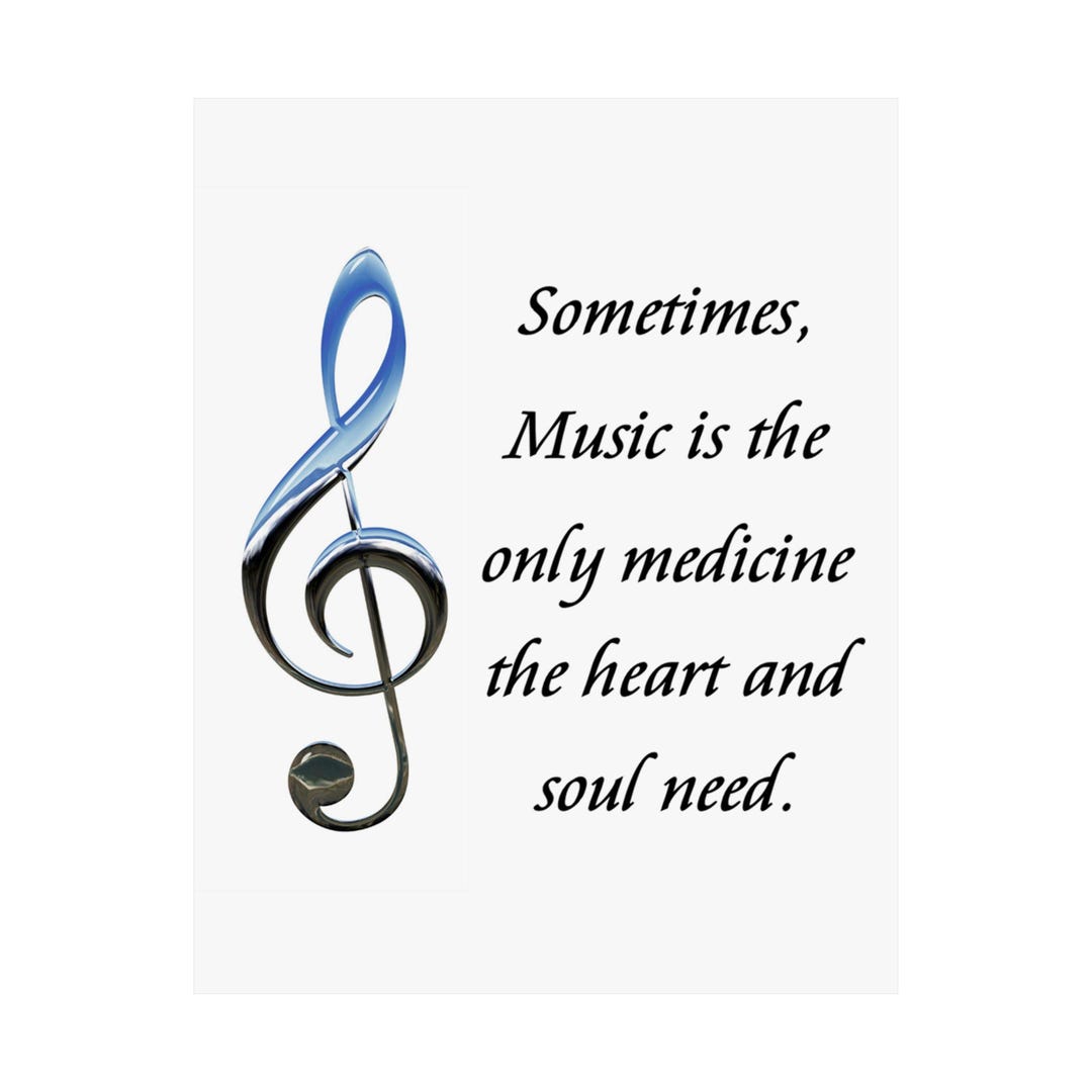 Satin Poster, Music is the Medicine, Inspirational Art, Wall Decor ...