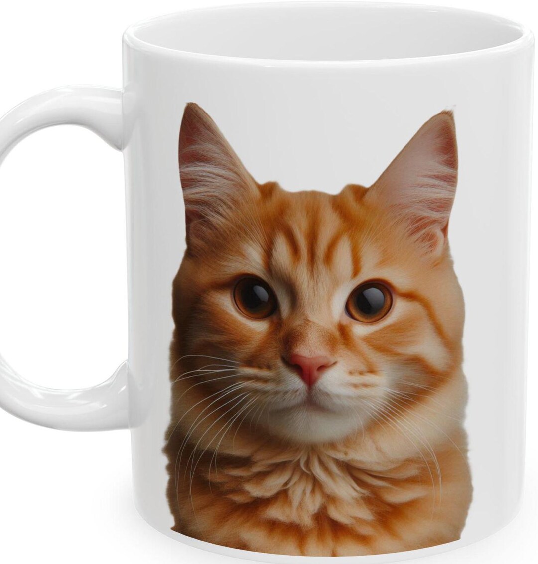 Orange Tabby Cat Ceramic Mug - Coffee Lover Gift, 11oz, 15oz, Tea Time ...