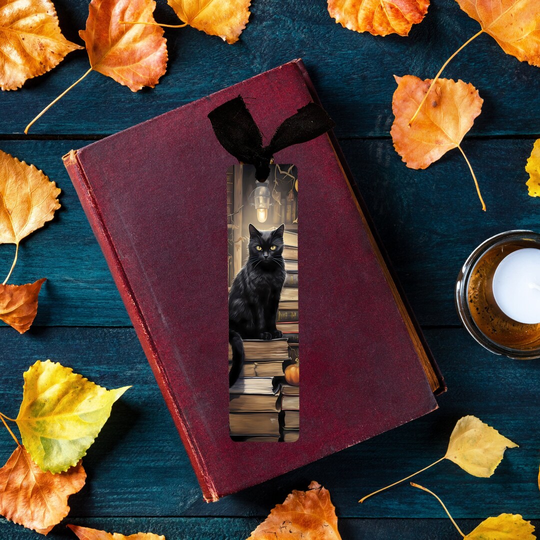 Black Cat Bookmark, Bookmarks for Women, Book Themed Book Marks ...