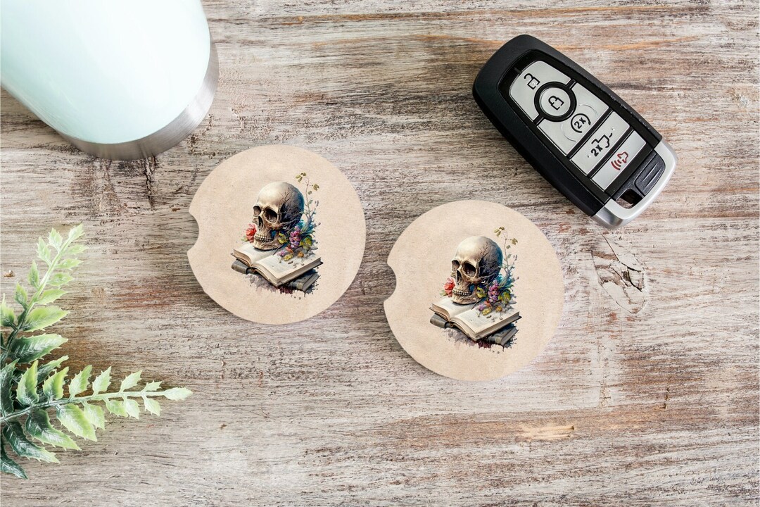 Gothic Book Lover Book Coaster for Car, Booktrovert Book Coaster Set ...