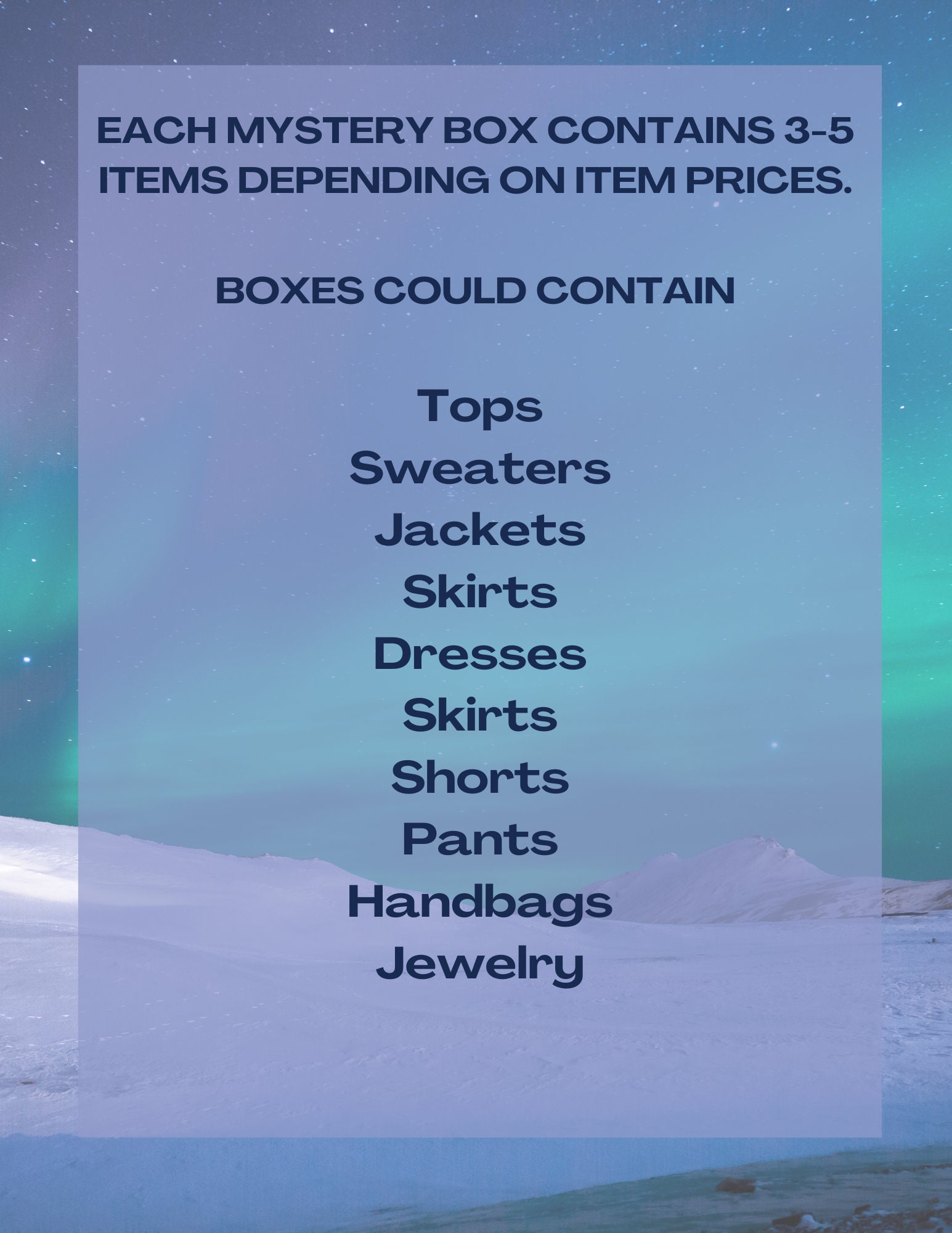 Winter Color Season Mystery Clothing Bundle - Etsy